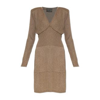 Akep Robe avec fil Lurex - Femme - Robes - Beige - Taille: 38 FR