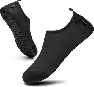 Saguaro Badeschuhe Herren Wasserschuhe Damen rutschfest Strandschuhe Weich Leichte Schwimmschuhe Bequeme Aquaschuhe für Männer, Schwarz 44/45EU