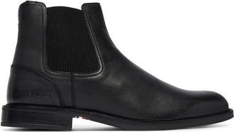 Tommy Hilfiger Klassische Stiefeletten Corporate Dressy Lth Chelsea FM0FM05935 Schwarz