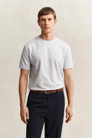 GANT Herren Two-Toned Piqu&eacute; T-Shirt (XXXL) Grau MELANGE