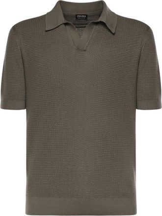 Ermenegildo Zegna Homme, Tops, Brun, Taille: M Polo en coton piqu&eacute;