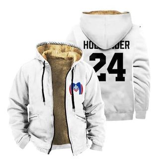 Generic Heated Rivalry Merch Shane Hollander Manteau zipp&eacute; unisexe &agrave; manches longues Veste d&eacute;contract&eacute;e Streetwear Hiver Parka, blanc, 3XL