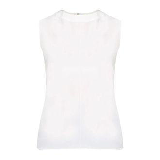 Saint Laurent &Auml;rmelloses Oberteil mit hohem Kragen - - Tops - Damen - Wei&szlig; - M
