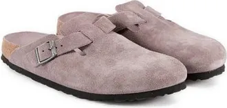 Birkenstock Mules plates Boston en cuir daim