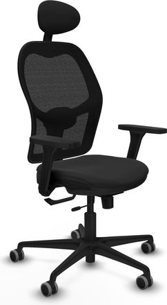 Piqueras y Crespo Jorquera Stuhl mit 3D-Armen, h&ouml;henverstellbarer Lendenwirbelst&uuml;tze und festem Kopfteil, ausgestattet mit Syncro/Traslack und injiziertem Schaumstoff, 