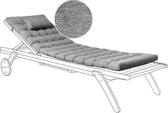 Beliani Coussin pour Transat en Polyester avec Appui-T&ecirc;te Bain de Soleil R&eacute;sistant aux UV M&eacute;lange de Gris Cesana Premium