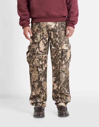 Sixth June Pantalon ample &agrave; motif camouflage - Marron-Multicolore