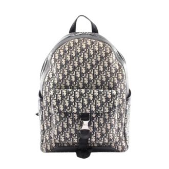 Dior unisex, Pre-owned, Bleu, Taille: ONE Size Pre-owned Explorer Oblique Canvas Leather Backpack