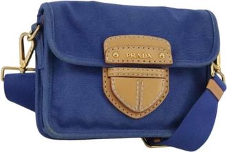 Prada Pre-owned Toile sacs-prada - Femme - Pre-owned - Bleu - Taille: ONE Size