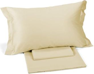 Caleffi Class Bettwäsche-Set, Baumwollsatin, cremefarben, für Doppelbett