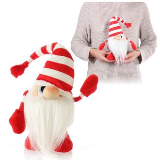 Com-Four Weihnachtswichtel XL im niedlichen Design - Winterdekoration Zwerg mit Mütze - weihnachtliche Wichtel-Deko zum Hinstellen - Deko-Aufsteller (1 Stück -