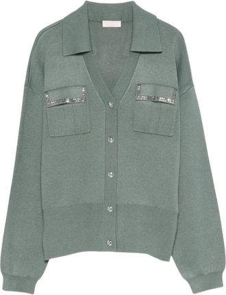 Liu Jo Femme, Pulls, Vert, Taille: 40 FR Cardigan