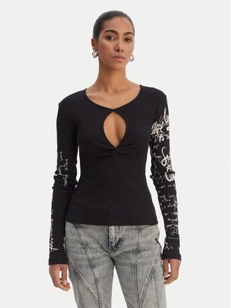 Desigual Bluse 26SWTK18 Schwarz Slim Fit