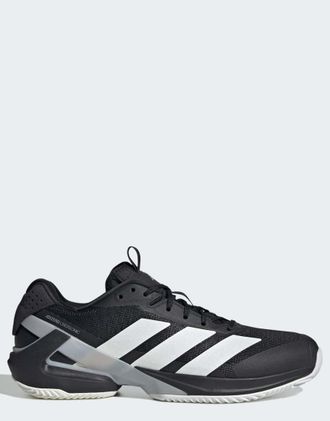 adidas Adizero ubersonic 5 chaussures de tennis terre battue en noir profond / m&eacute;tal