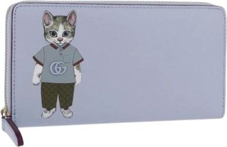 Gucci Portefeuille long vintage doccasion - Femme - Pre-owned - Bleu - Taille: ONE Size