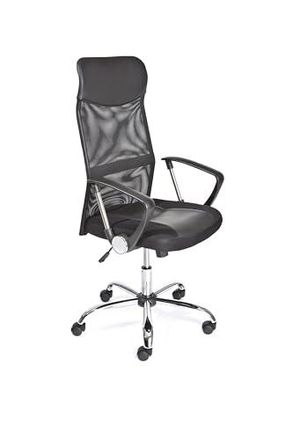 Inter Link SAS B&uuml;rosessel aus Metall - h&ouml;henverstellbare R&auml;der - Sitz aus schwarzem Kunstleder - Torino, Schwarz