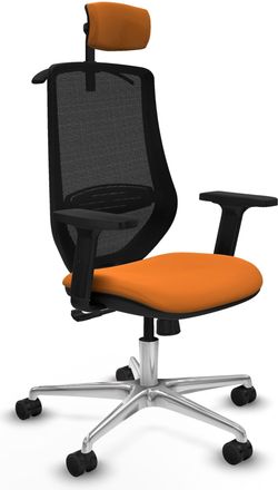 Piqueras y Crespo Mardos Stuhl mit 2D-Armlehnen, h&ouml;henverstellbarer Lendenwirbelst&uuml;tze und Kopfteil, h&ouml;henverstellbar und neigbar, ausgestattet mit 4 Positionen, Schwar