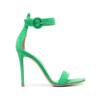 Gianvito Rossi Gr&uuml;ne Wildledersandalen mit Stilettoabsatz - - Shoes - Damen - Gr&uuml;n - 40 1/2 EU