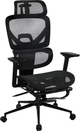 Clp B&uuml;rostuhl Beresford I Ergonomischer Schreibtischstuhl mit Lordosenst&uuml;tze und Fu&szlig;ablage I Meshbezug des Drehstuhls atmungsaktiv, Farbe:schwarz