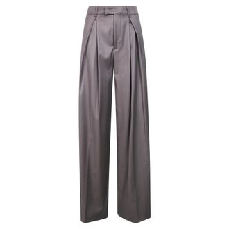 Berwich Nina Plisse-Hose mit weitem Bein - - Trousers - Damen - Braun - XS