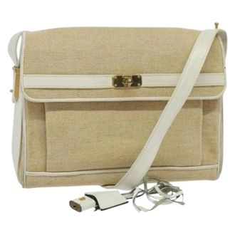Bally Pre-owned Canvas schultertasche - - Pre-owned - Damen - Beige - ONE SIZE