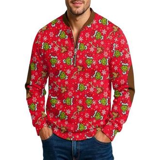 Generic Le Grinch Pull De Noel Homme Sweatshirts Pulls Sweats The Christmas 2025 Femme col Rond Ugly Deguisement Sweater Famille Moche Noel zippé Drole Sweat 