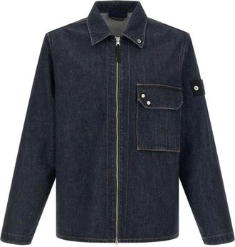 Stone Island Homme, Vestes, Bleu, Taille: S Q100027 Veste en jean