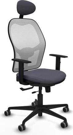 Piqueras y Crespo B&uuml;rostuhl in Grau und Wei&szlig;, mit 1D-Armlehnen, h&ouml;henverstellbare Lendenwirbelst&uuml;tze und festes Kopfteil, ausgestattet mit Syncro/Traslack und eingespri