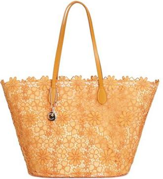 Caf&egrave;noir Sac &Agrave; Provisions En Dentelle Avec Breloque En M&eacute;tal, Pour Femme, Couleur Orange, Taille Taille Unique