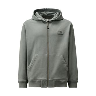 C.P. Company Diagonal Raised Fleece Full Zip - - Sweatshirts & Hoodies - Herren - Blau - M