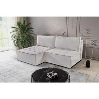 KAISER Bohoo Mini modernes Ecksofa mit Schlaffunktion Hellbeige Links