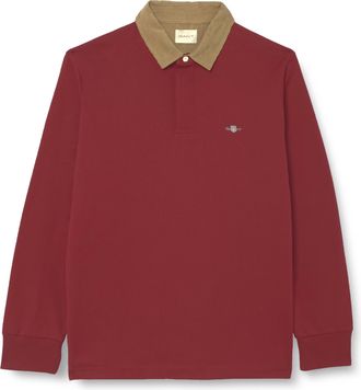 GANT Herren Cord Collar Heavy Rugger Polohemd, Rot, L