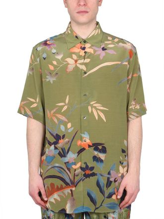 Etro Floral Print Viscose Shirt - Green