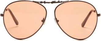 Acne Studios unisex, Accessoires, Brun, Taille: ONE Size Metal Aviator Lunettes de soleil