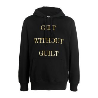 Moschino Homme, Sweatshirts et sweats &agrave; capuche, Noir, Taille: L Sweat &agrave; capuche avec slogan brod&eacute;