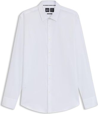 BOSS Herren P-HANK-s-C1-222 Slim-Fit Hemd aus strukturierter High-Performance-Baumwolle Wei&szlig; 41