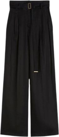 Max Mara Femme, Pantalons, Noir, Taille: 38 FR Wide Leg Pantalons