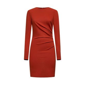 Silvian Heach Kleid mit gerafften &Auml;rmeln - - Dresses - Damen - Rot - 2XS