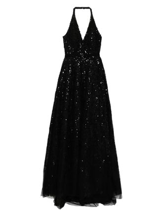 Saiid Kobeisy robe longue à broderies - Noir