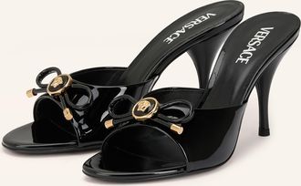 Versace Lack-Mules schwarz