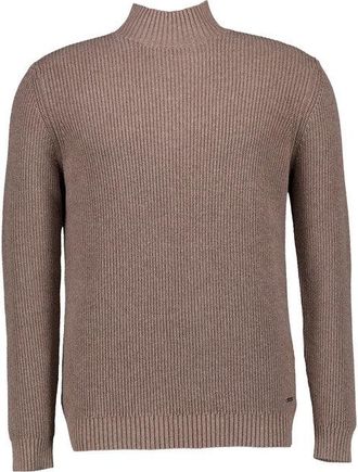 Ragman Herren Stehkragenpullover braun unifarben