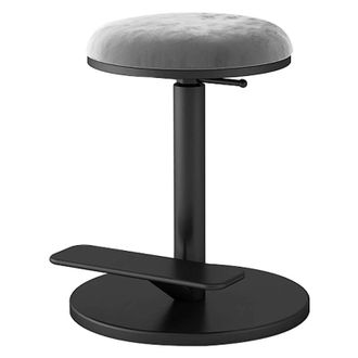 Generic Schminkstuhl, höhenverstellbar, rund, Samt, Drehhocker für Schminktisch, rosa Schminkstuhl, hoher Schminkhocker, schwarzer runder Schminkstuhl mit Kom