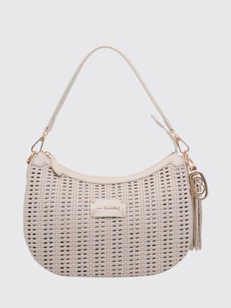 La Carrie Sac &agrave; bandouli&egrave;re tress&eacute; avec pompons et pochette amovible