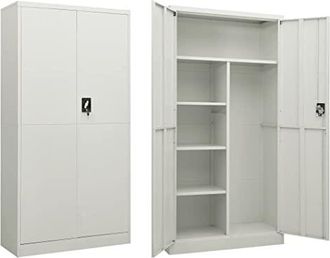 vidaXL Armoire &agrave; casiers Gris clair 90x40x180 cm Acier