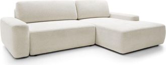Selsey Selsey - Baleo - Ecksofa mit Schlaffunktion, Chenille-Bezug, Creme, rechtsseitig