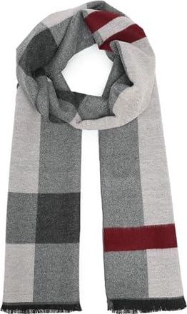 Miss Lulu Echarpe Homme Hiver Foulards Chaud Douce Tricot Longue Confortable pour Lhiver Écharpe à Carreaux Mode Classique Business pour Hommes Femme (Gris)