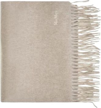 Max Mara &Eacute;charpe de luxe en laine &agrave; bords frang&eacute;s - Femme - Accessoires - Beige - Taille: ONE Size