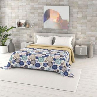 Italian Bed Linen Gedruckt Sommer steppdecke Fantasy, Polyester Füllung, Murrine, 260x270cm
