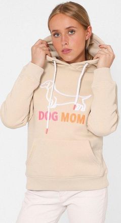 Zwillingsherz Hoodie Dog Mom mit gesticktem Hundemotiv und Fronttasche
