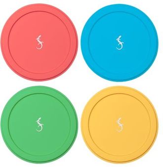 Lurch Joghurtbecherdeckel aus Silikon - 4er Set | Luftdichter Verschluss für 500g Becher | BPA-frei, lebensmittelecht & wiederverwendbar | Spülmaschinen- & 